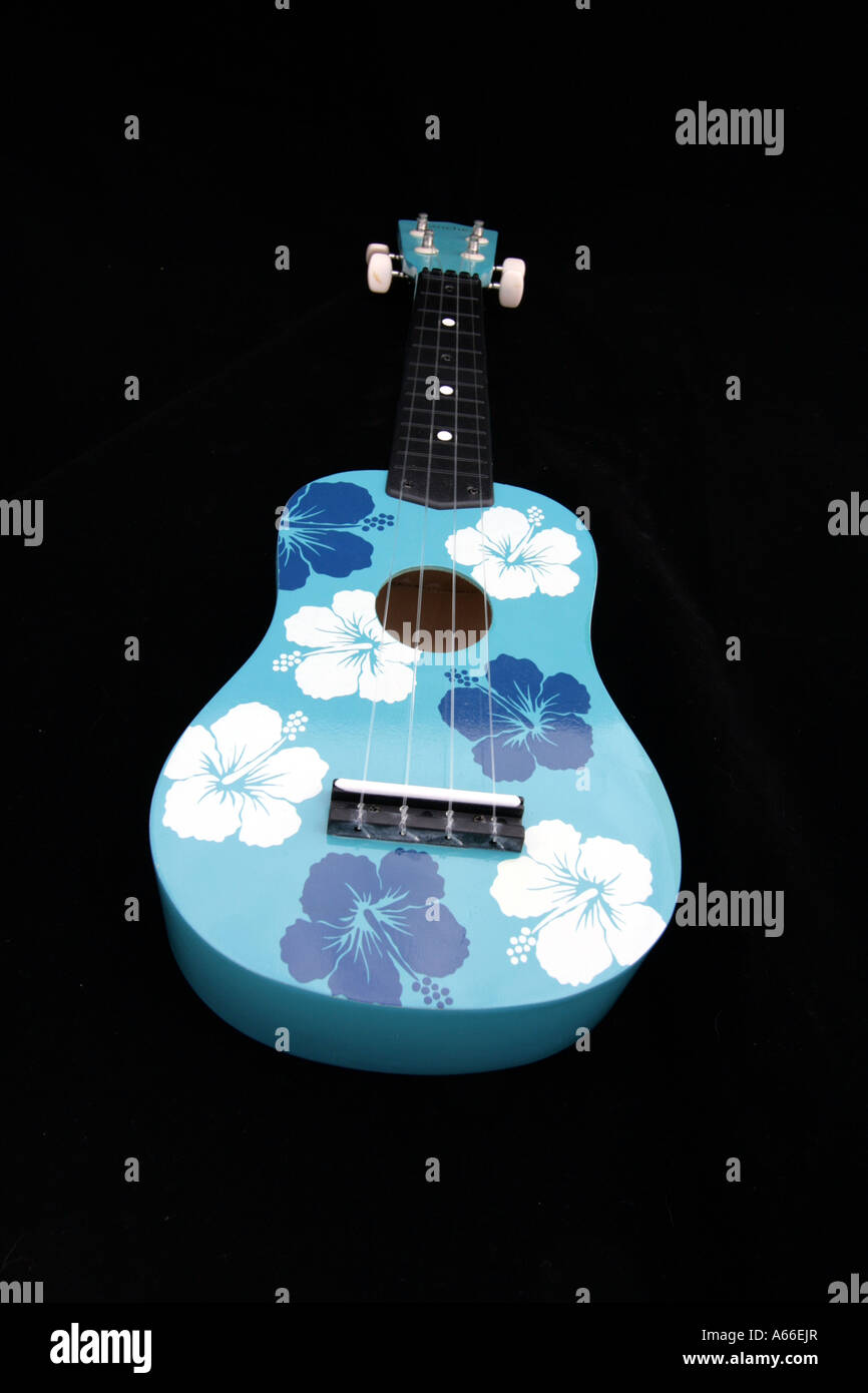 BLUE AND WHITE UKELELE VERTICAL BAPDB10219 Stock Photo - Alamy