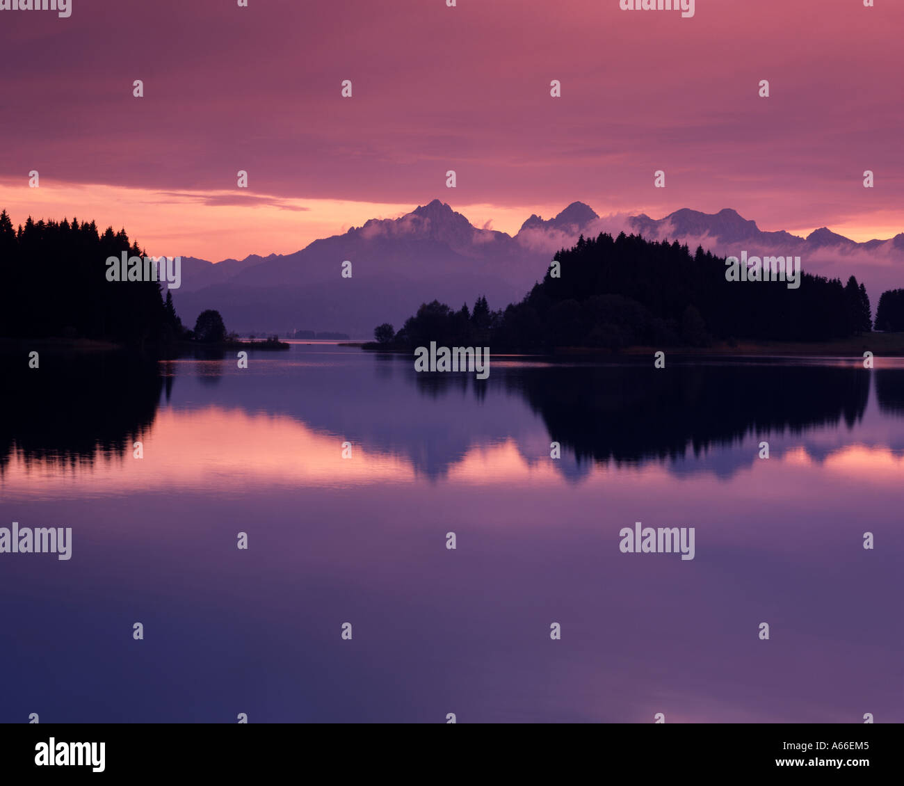 Landscape at forggensee near fussen in the allgau hi-res stock ...