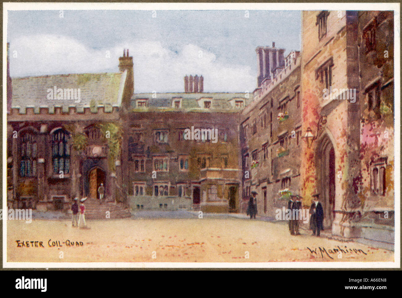 Oxford Exeter Quad 1903 Stock Photo - Alamy