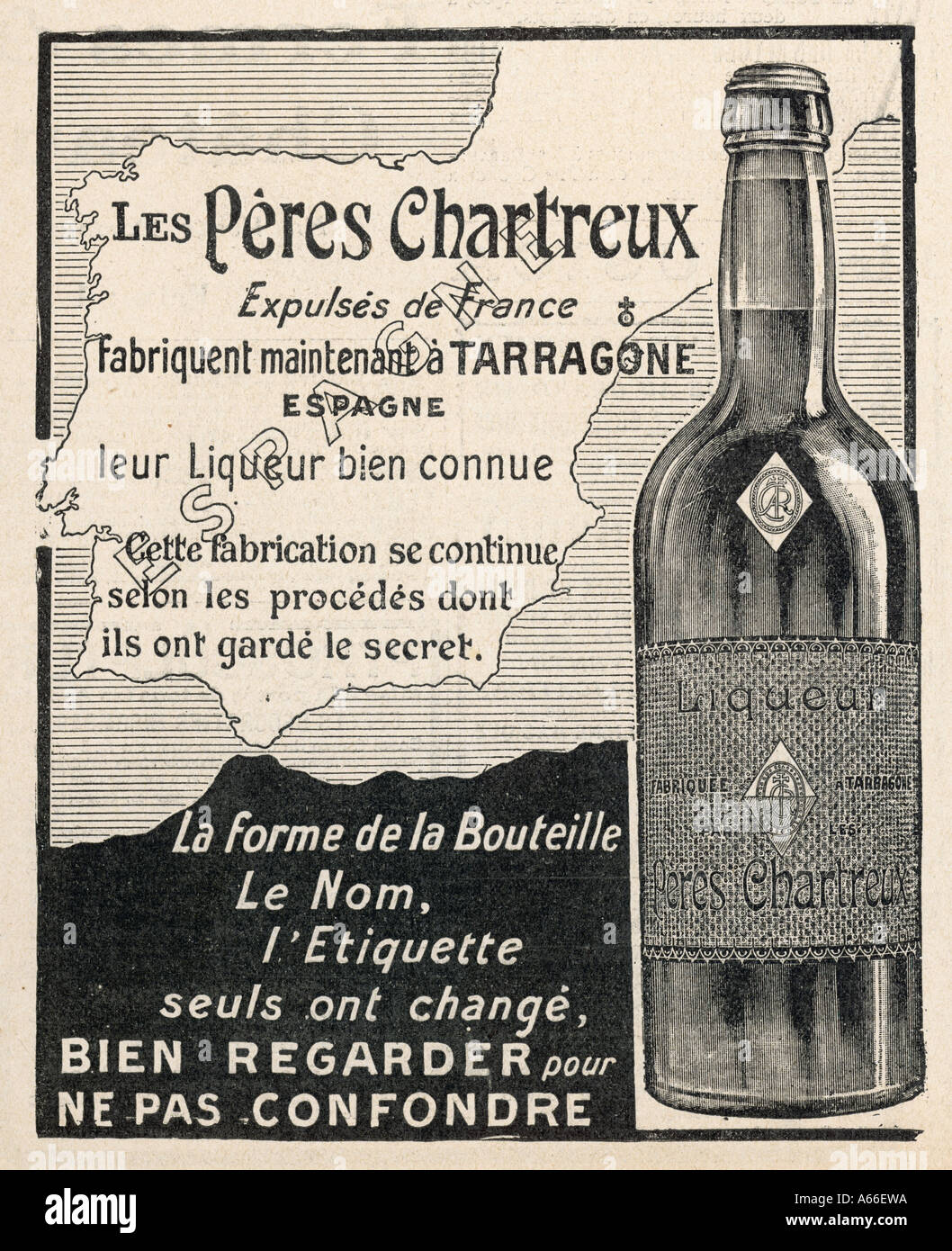 Charteuse Advert 1906 Stock Photo - Alamy