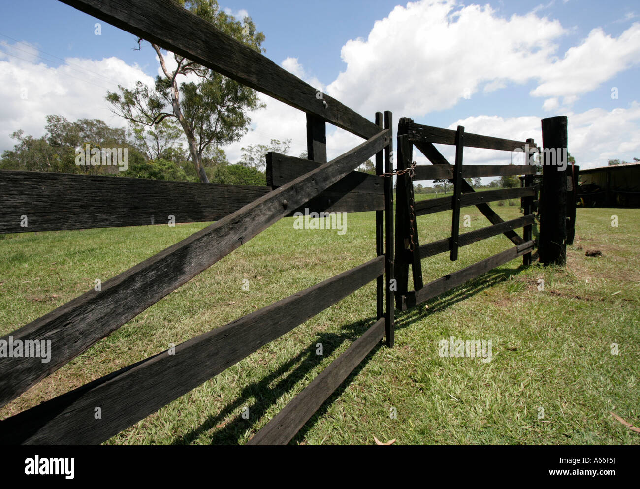 OLD POST AND RAIL FENCE OUTBACK AUSTRALIA HORIZONTAL BAPDB10289 Stock ...