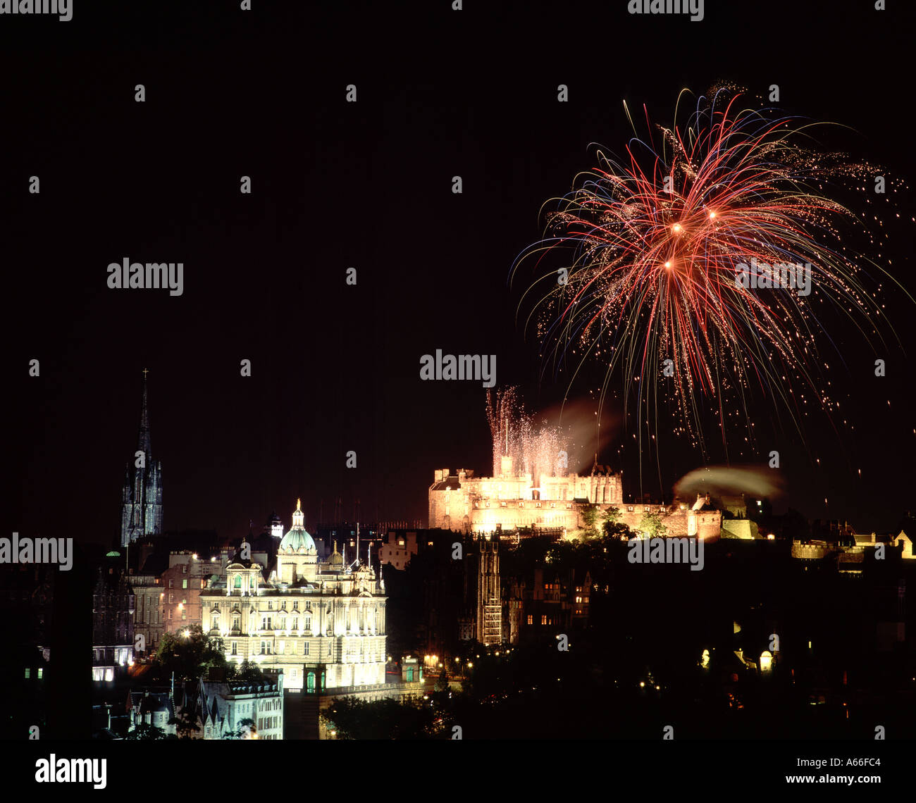 Edinburgh Tattoo fireworks Stock Photo - Alamy