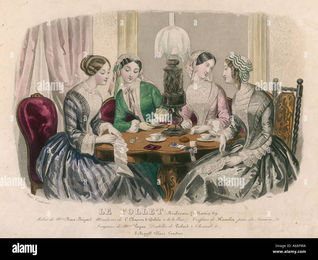 Four Ladies Take Tea Stock Photo - Alamy