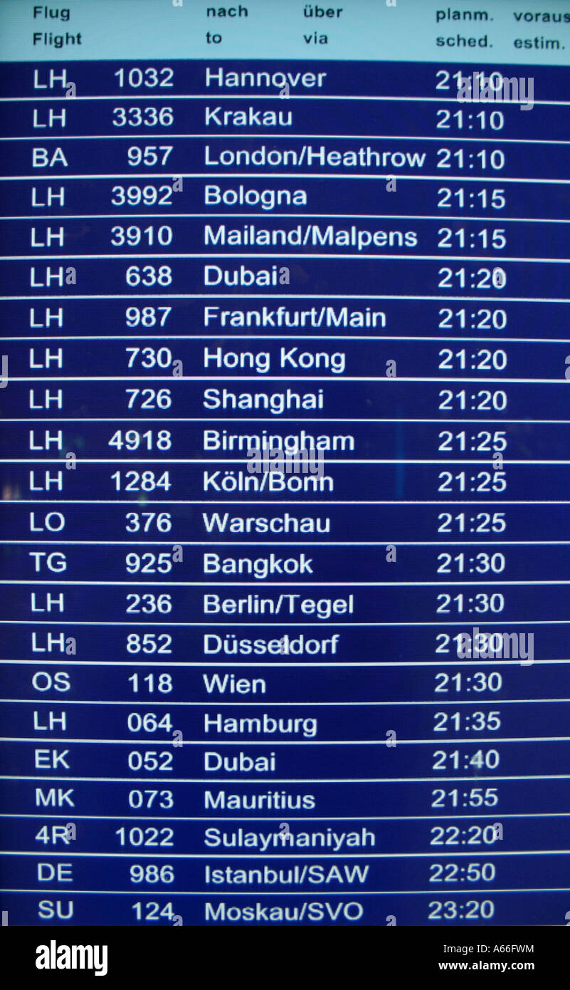 Flight chart hi-res stock photography and images - Alamy