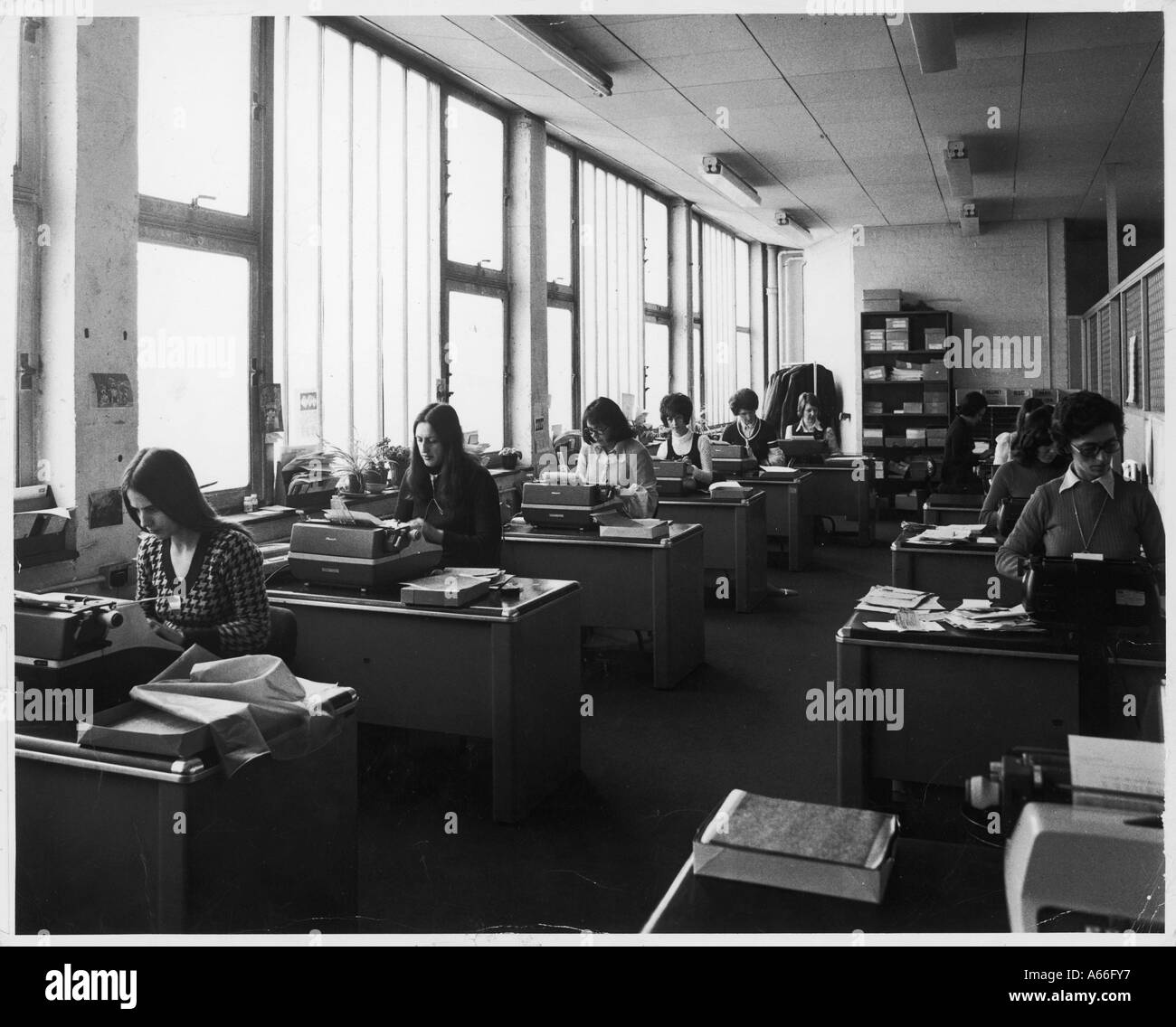 Typing Pool 1970s Stock Photo - Alamy