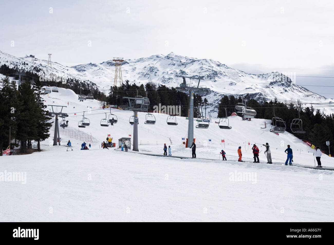 Ski lift carpet - Bormio, Italy Stock Photo - Alamy