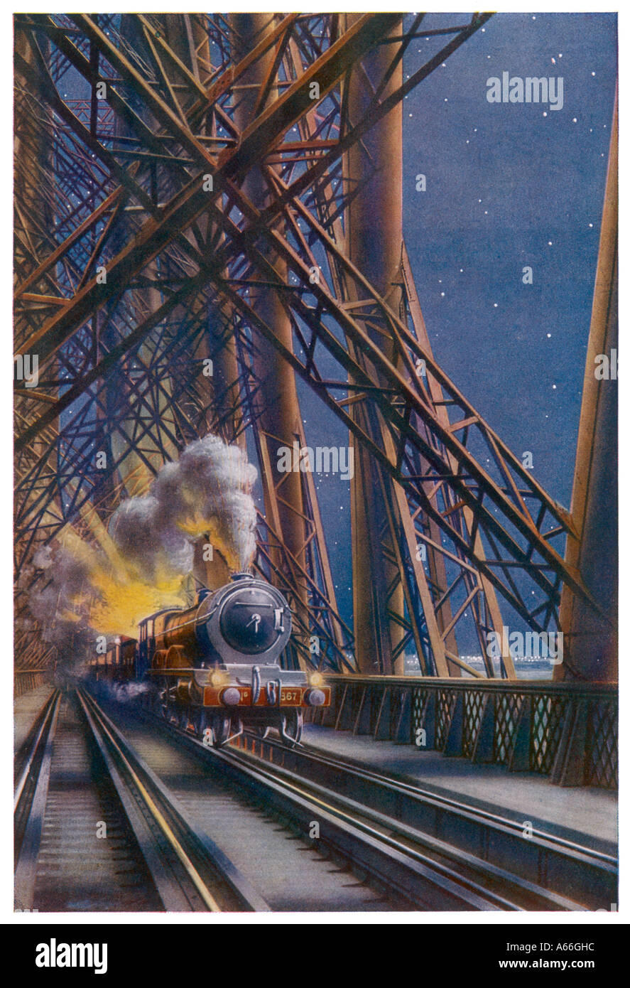 Forth bridge with train hi-res stock photography and images - Alamy