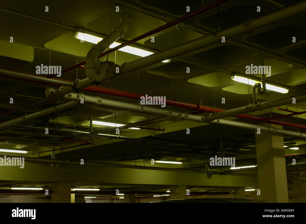 Underground car park ceiling Stock Photo - Alamy