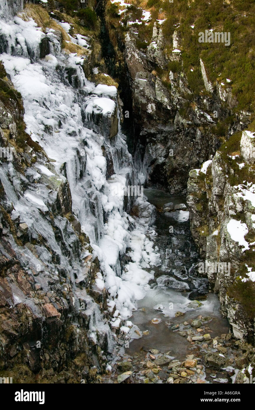 Iced up waterfall Glencoe Stock Photo - Alamy