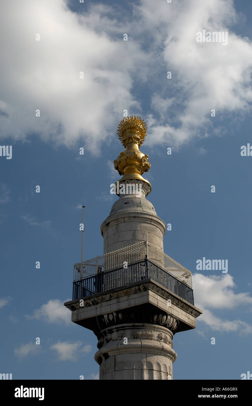 Viewing platform of the monument, London Stock Photo - Alamy