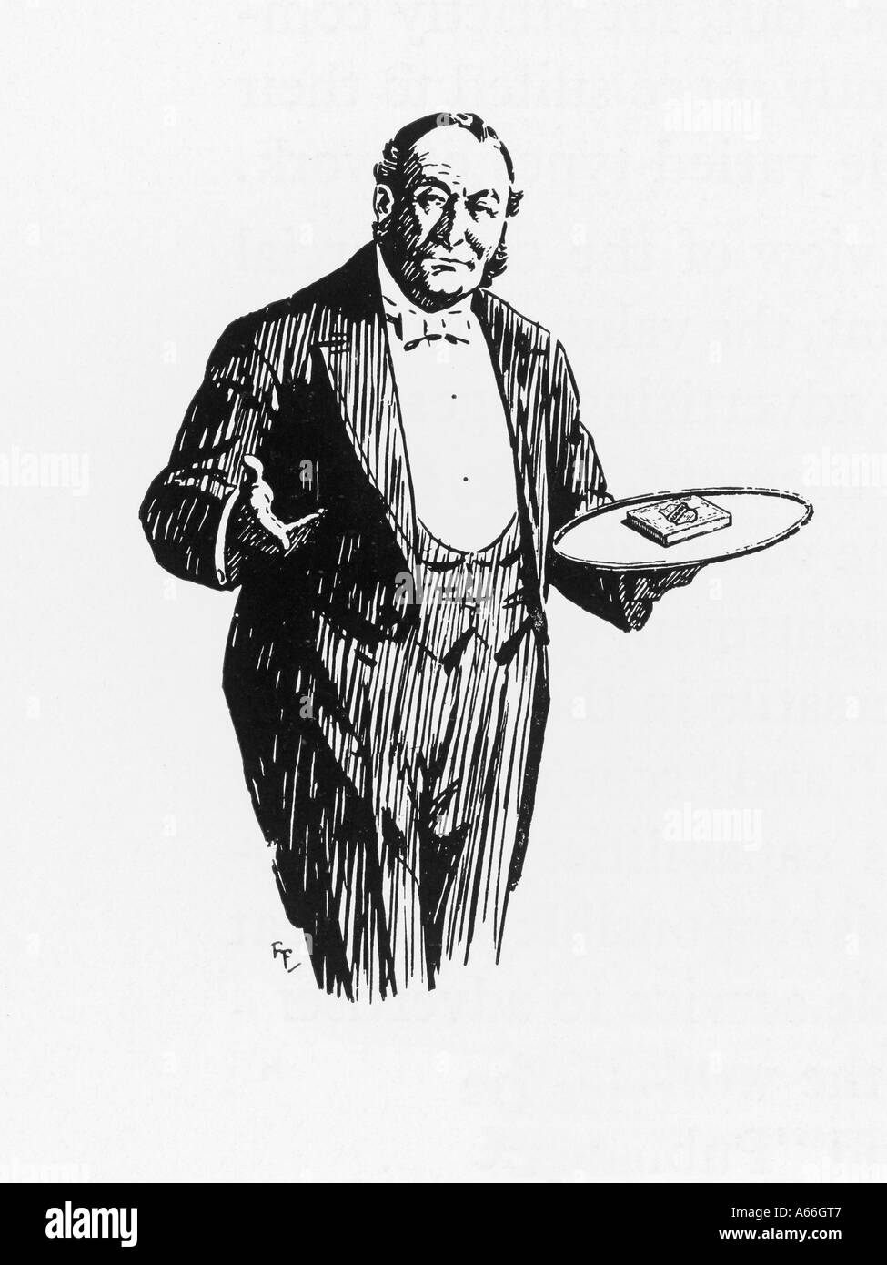 Butler And Tray Stock Photo - Alamy