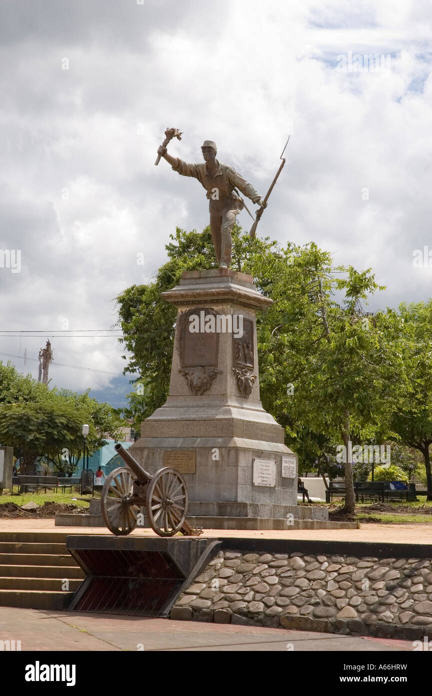 Statue of Juan Santamaría the national hero of Costa Rica in the ...