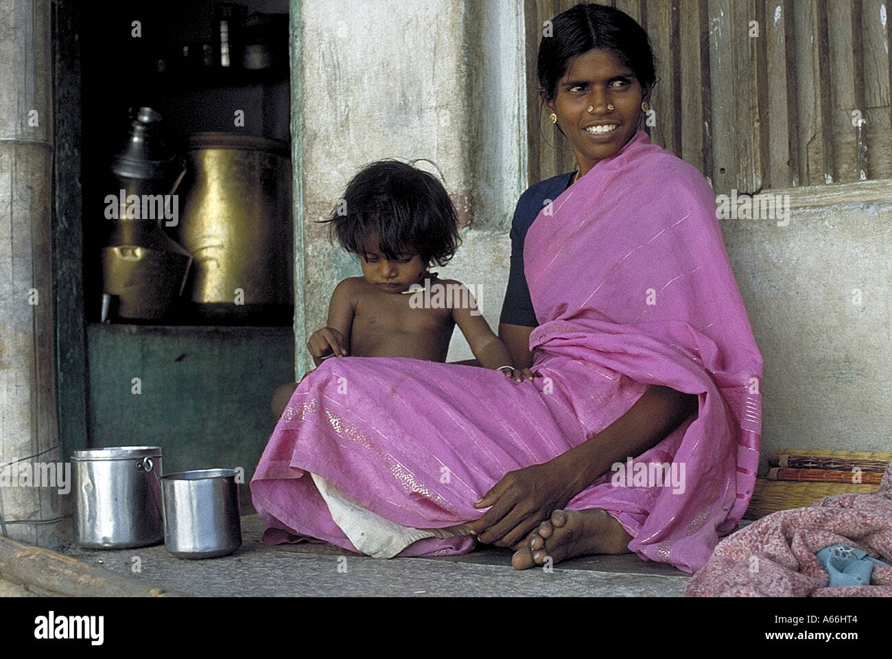 Mother and child. South India Stock Photo - Alamy