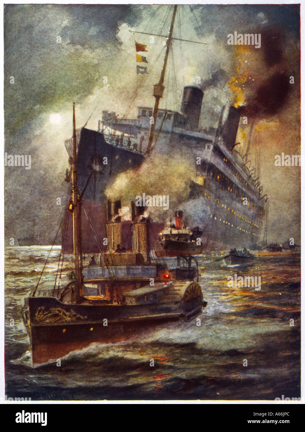 Torpedoed Ship In Port Stock Photo - Alamy