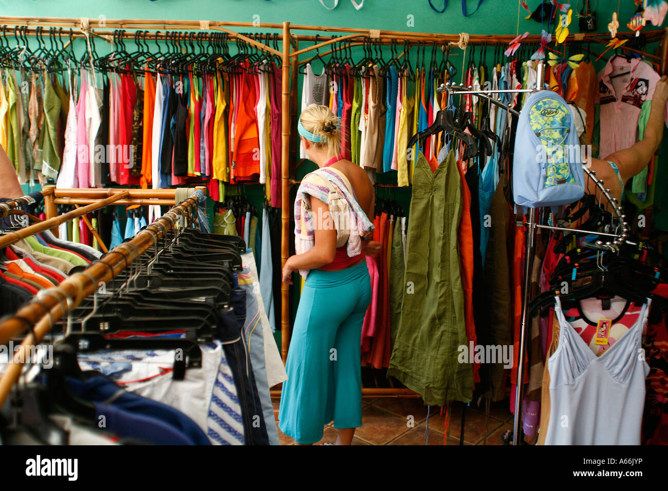 clothing shop Montezuma Nicoya peninsula Costa Rica Stock Photo - Alamy