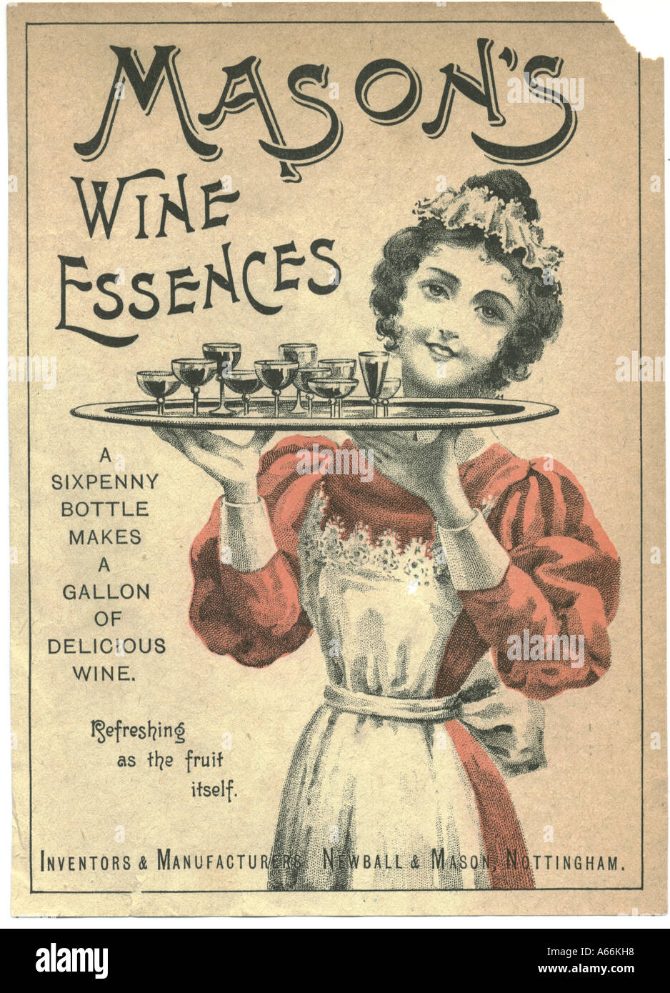 Mason's Wine Essences advertisement circa 1895 Stock Photo - Alamy