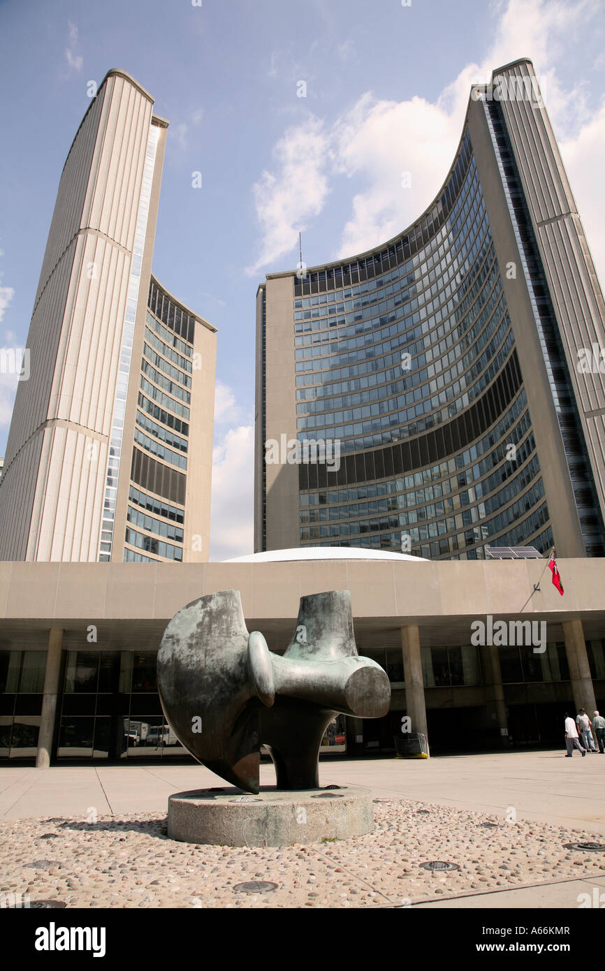 City of Toronto and Nathan Philips Square and Henry Moore statue ...