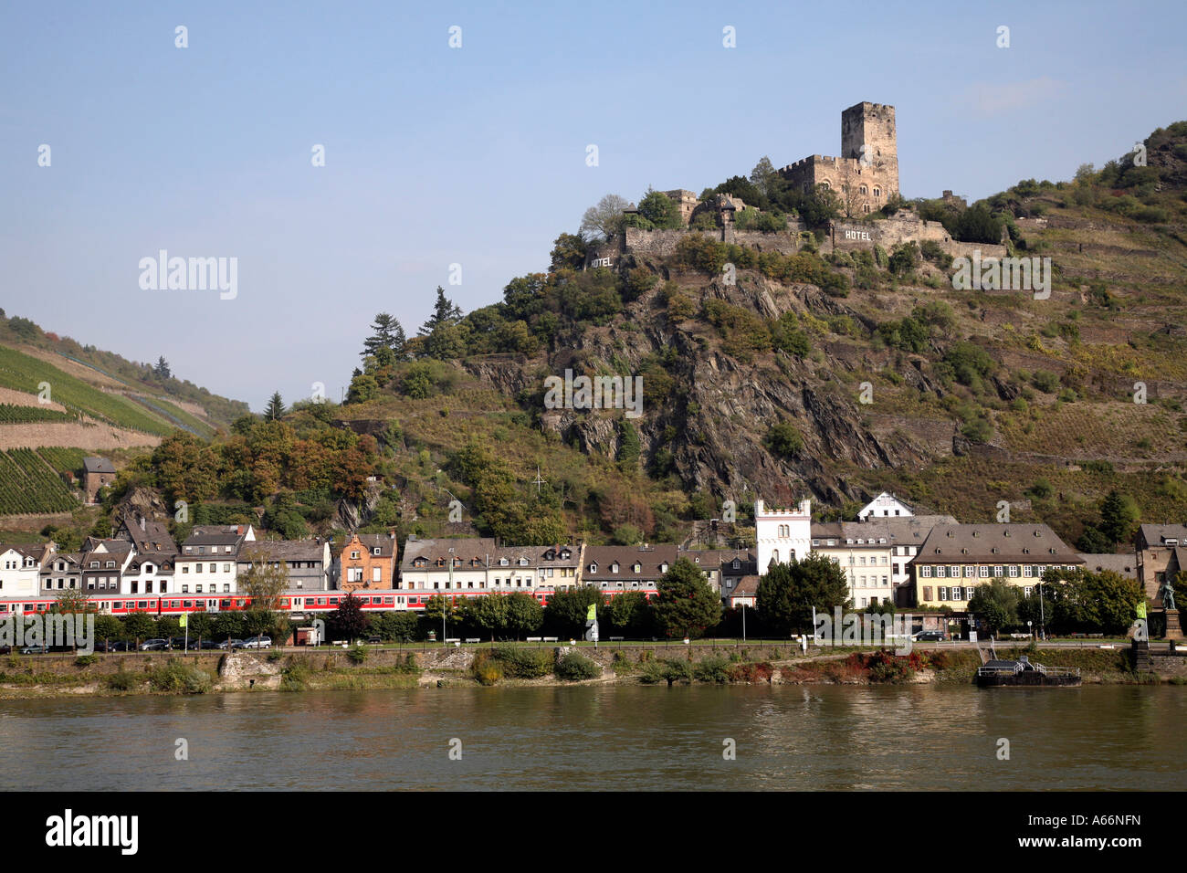 Castle on the River Rhein in Germany Stock Photo - Alamy