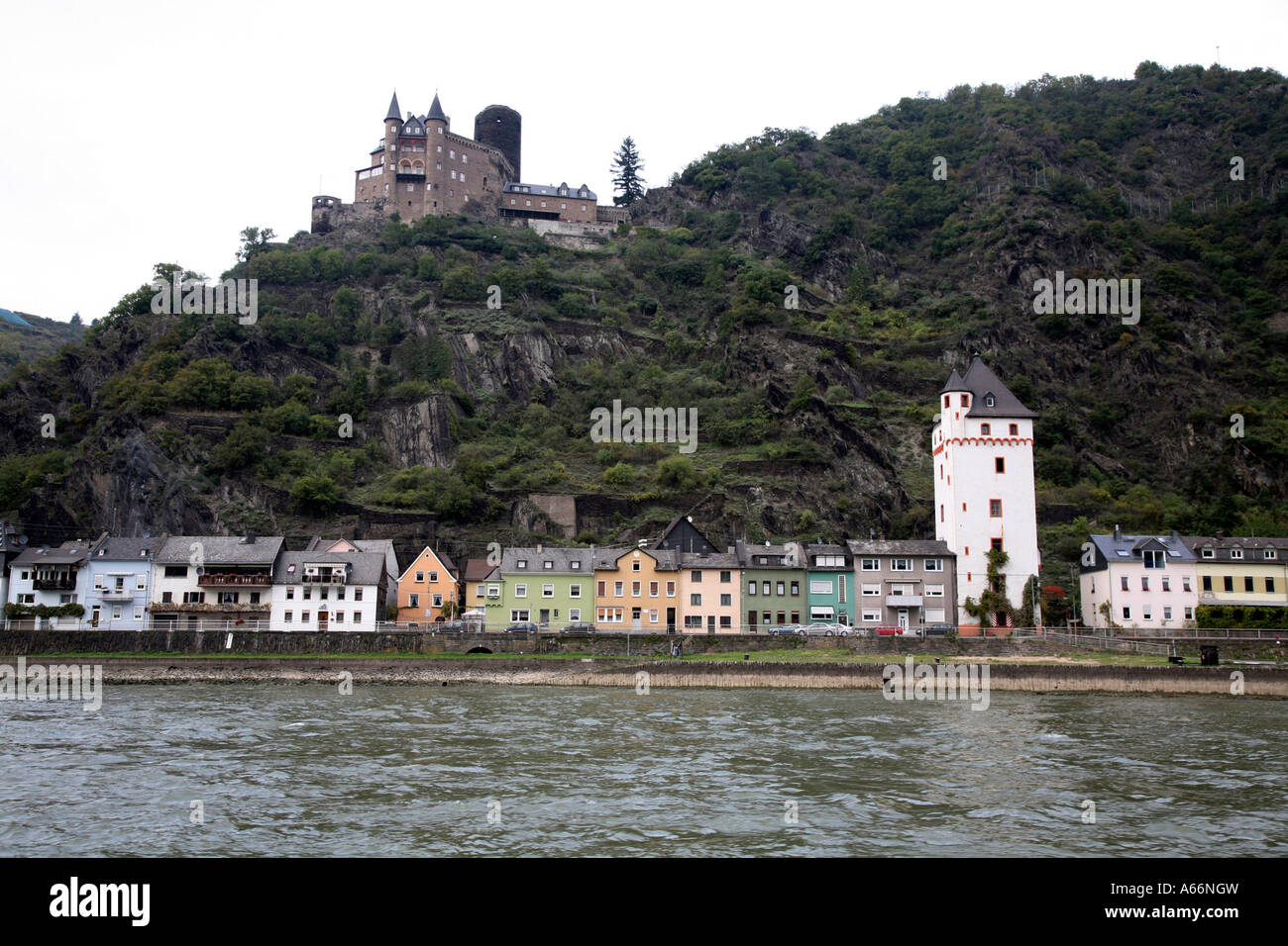 Katz Castle Germany on the River Rhein Stock Photo - Alamy
