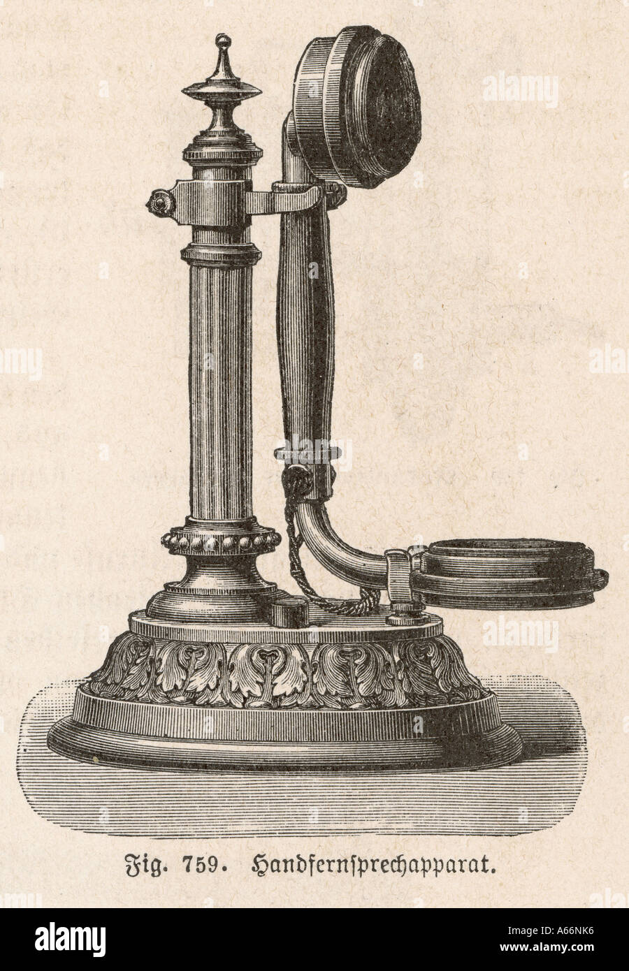 Upright Telephone 1897 Stock Photo - Alamy
