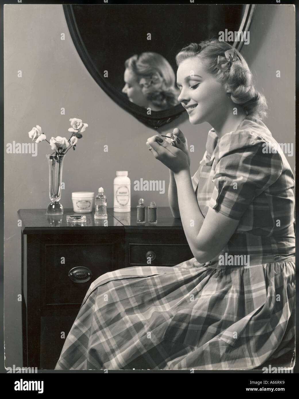 Madras Check Frock 1940s Stock Photo - Alamy