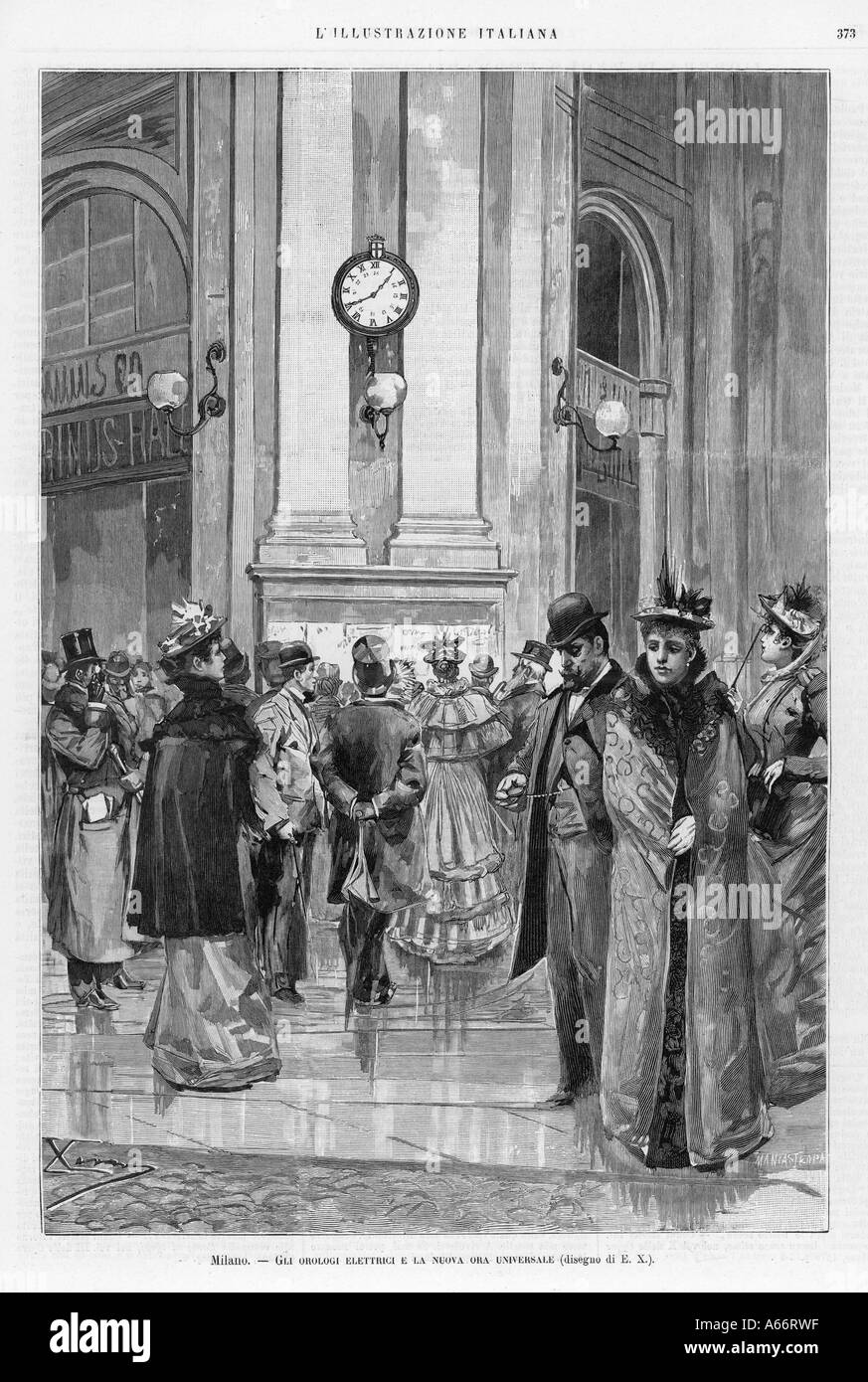 Milan Electric Clock Stock Photo - Alamy