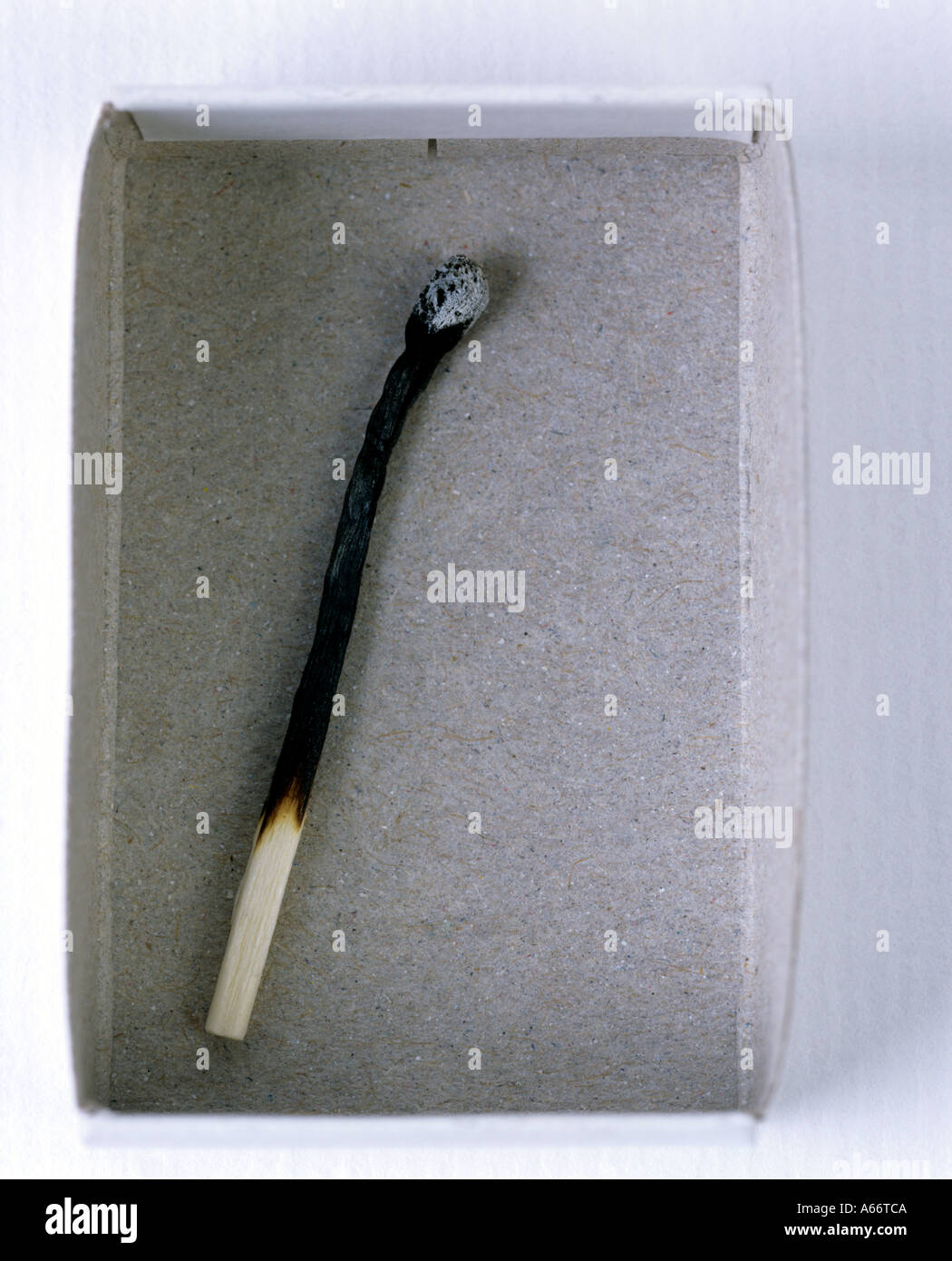 one burnt match in a matchbox Stock Photo - Alamy