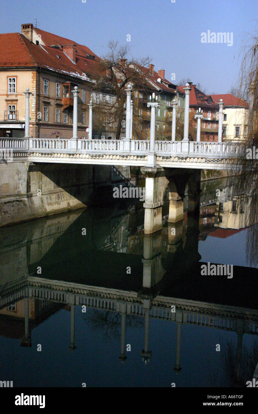 Joze Plecnik's Famous Cobbler's Bridge across the Ljubljanica river in ...