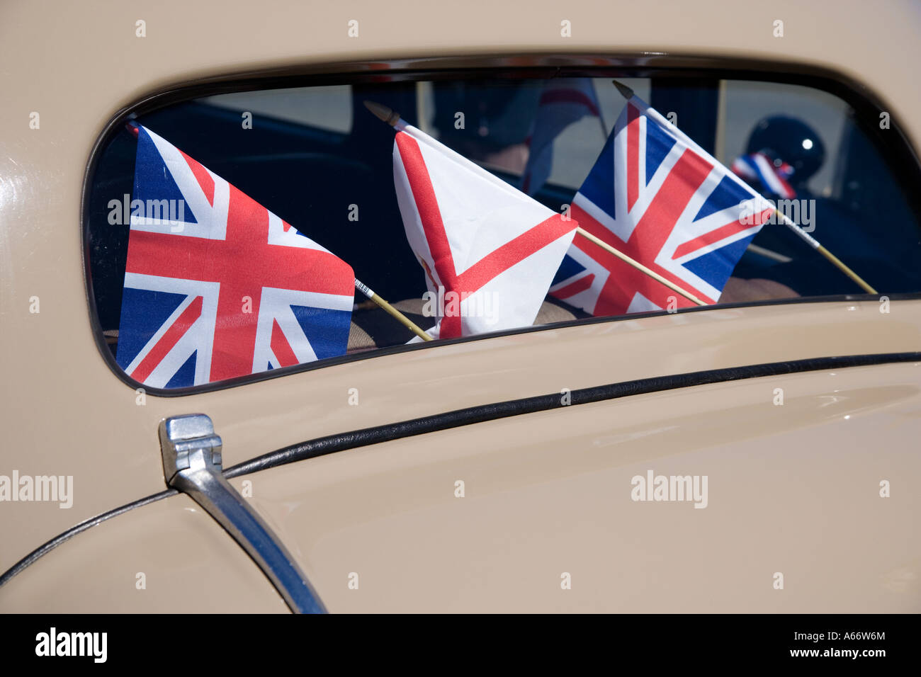 Flags in car Stock Photo - Alamy