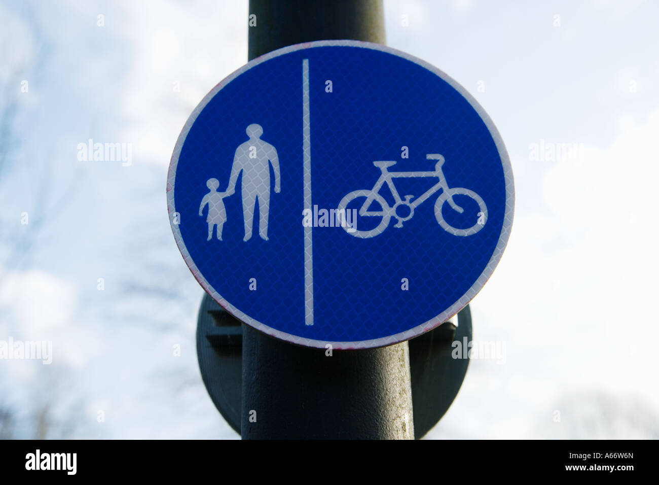 Walking and cycling sign post Stock Photo - Alamy