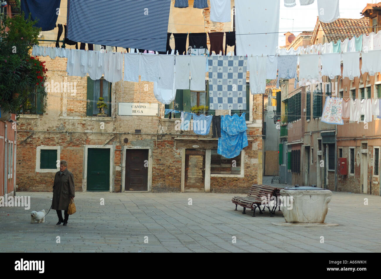 Hanging clothes in Venice Italy Stock Photo - Alamy