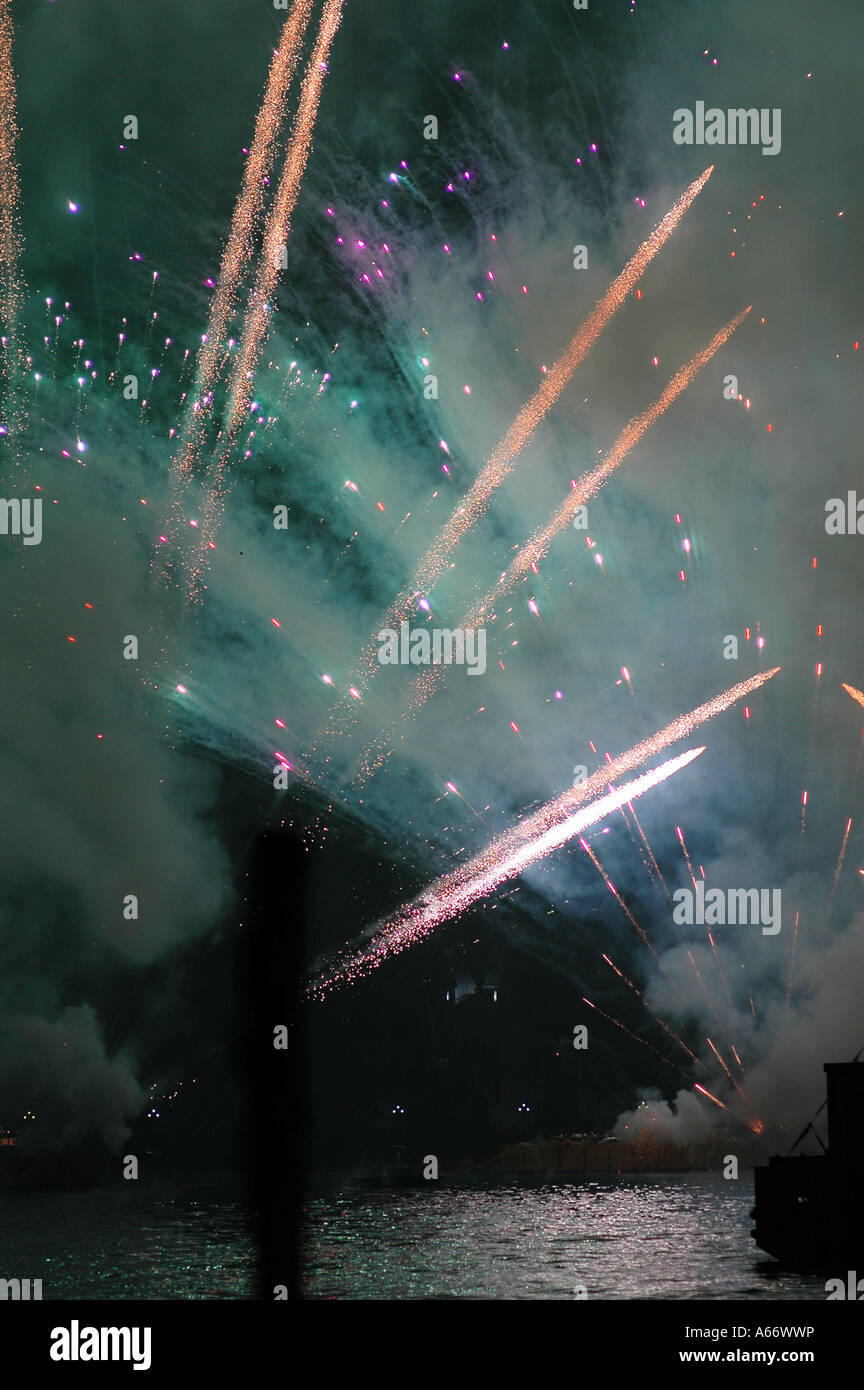New Year's Eve fireworks on Venice Italy Stock Photo - Alamy