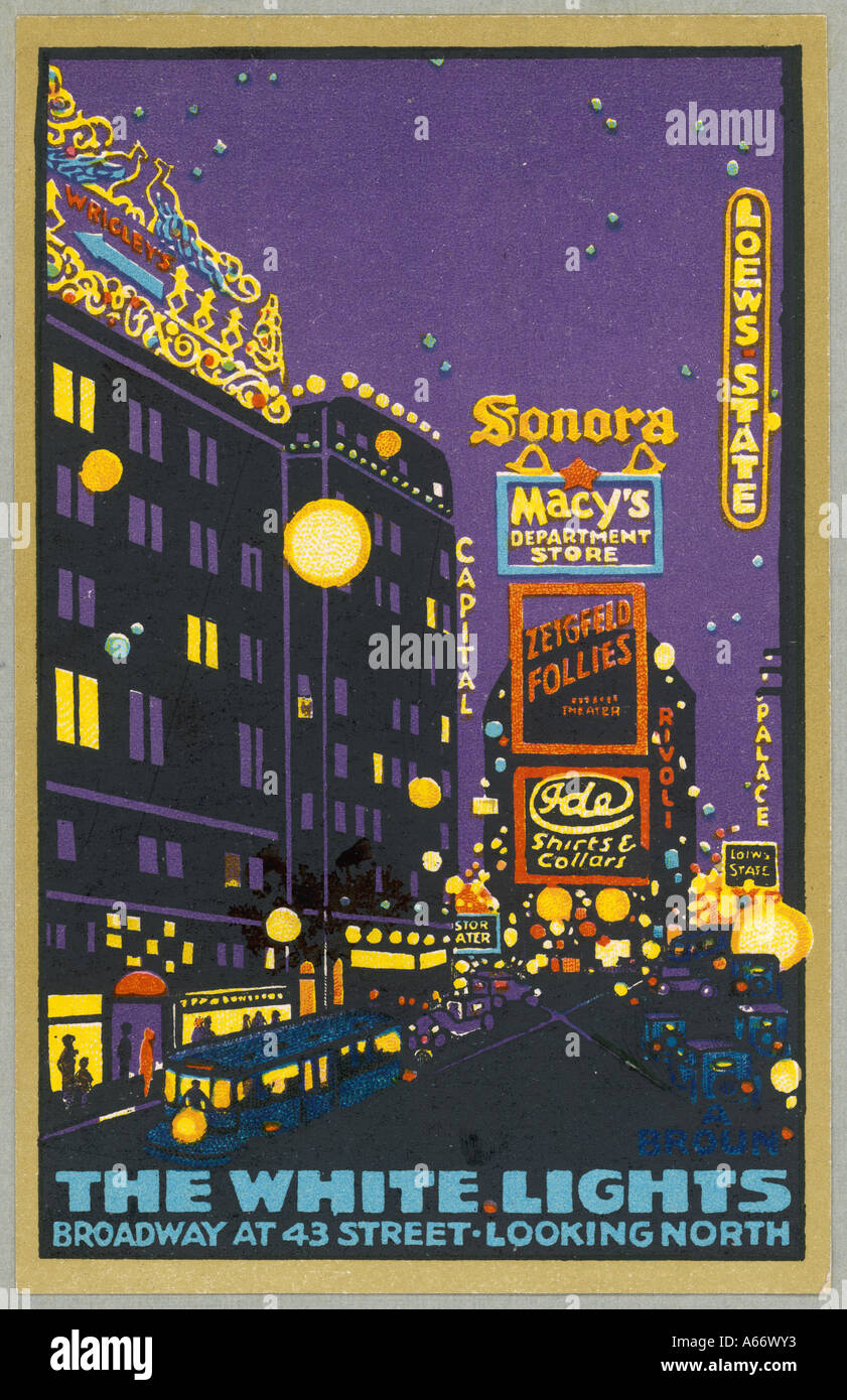 New York Broadway Lights Stock Photo - Alamy