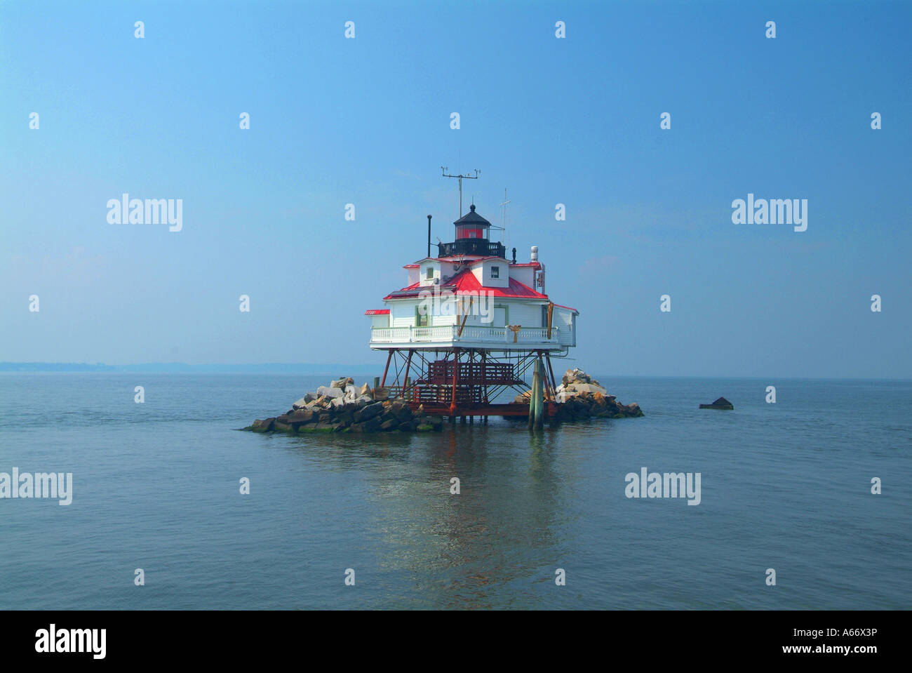 Thomas Point Shoal Lighthouse on the Chesapeake Bay Maryland Stock ...