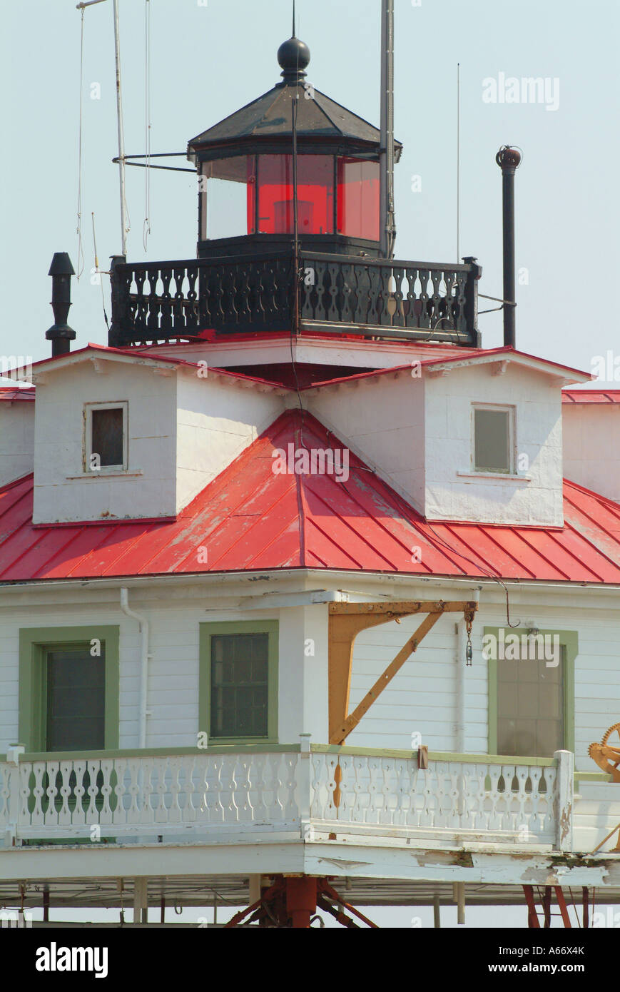 Thomas Point Shoal Lighthouse detail Stock Photo - Alamy