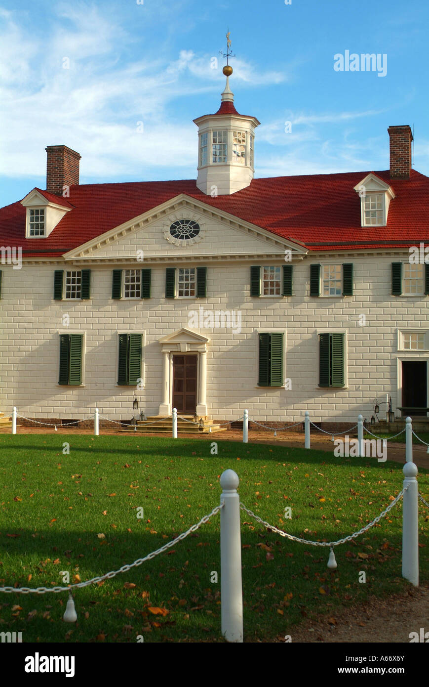 Detail of the home of the first American president George Washington ...