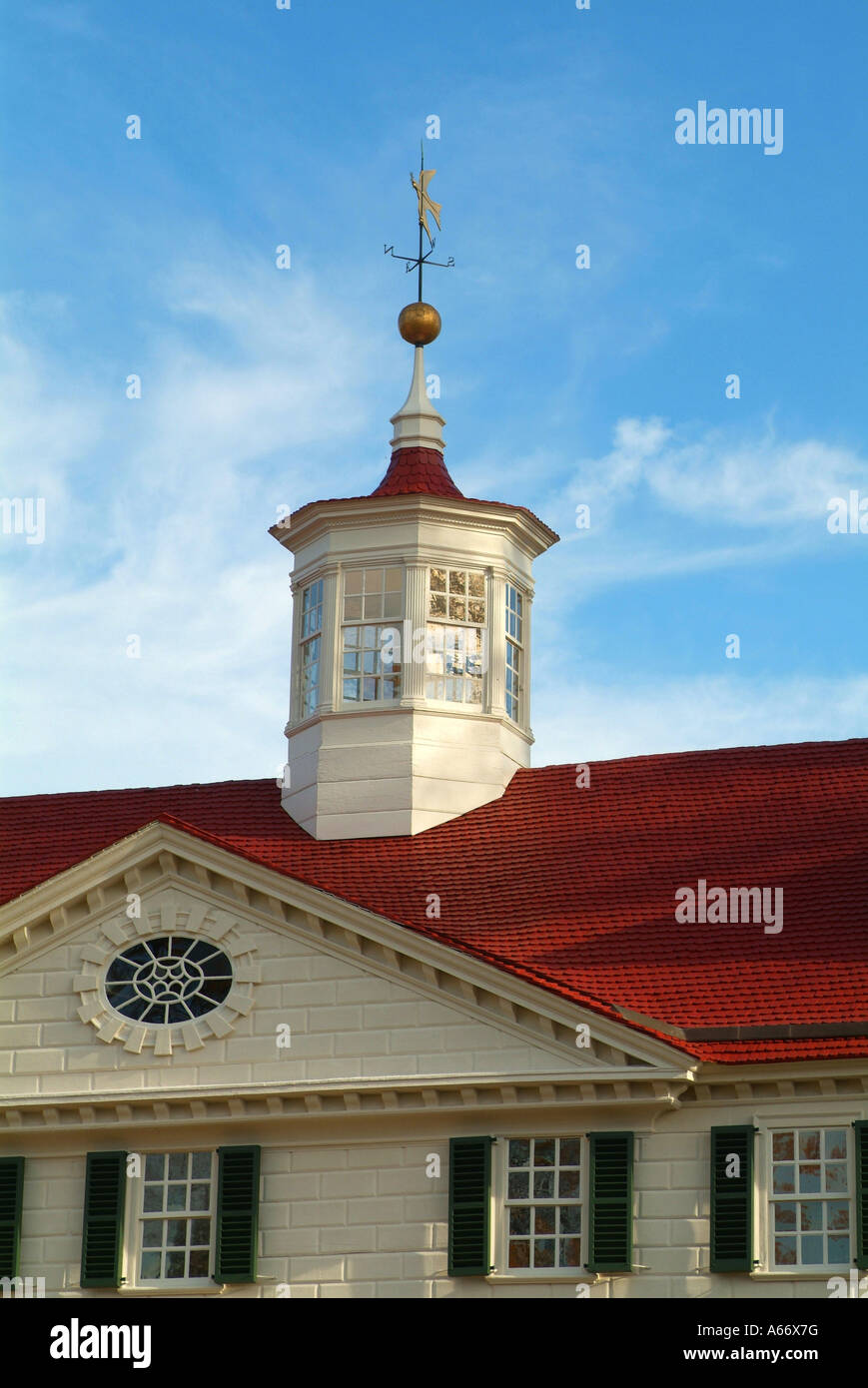 Detail of the home of the first American president A cupola with a wind ...