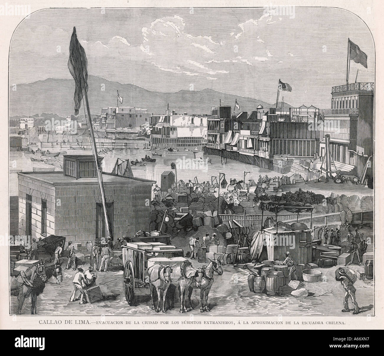Peru Lima Harbour 1881 Stock Photo - Alamy