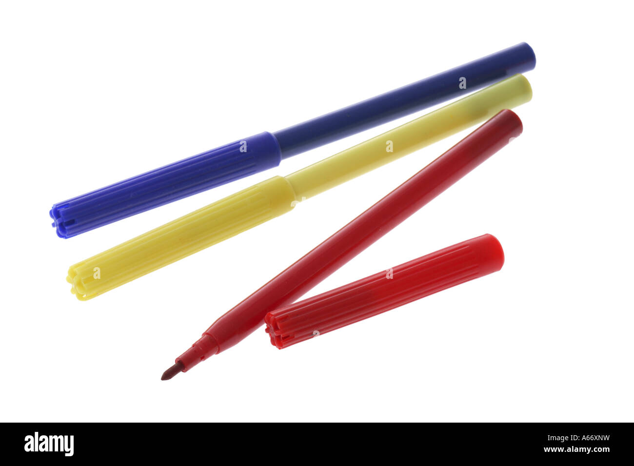 Markers cut out on white background Stock Photo - Alamy