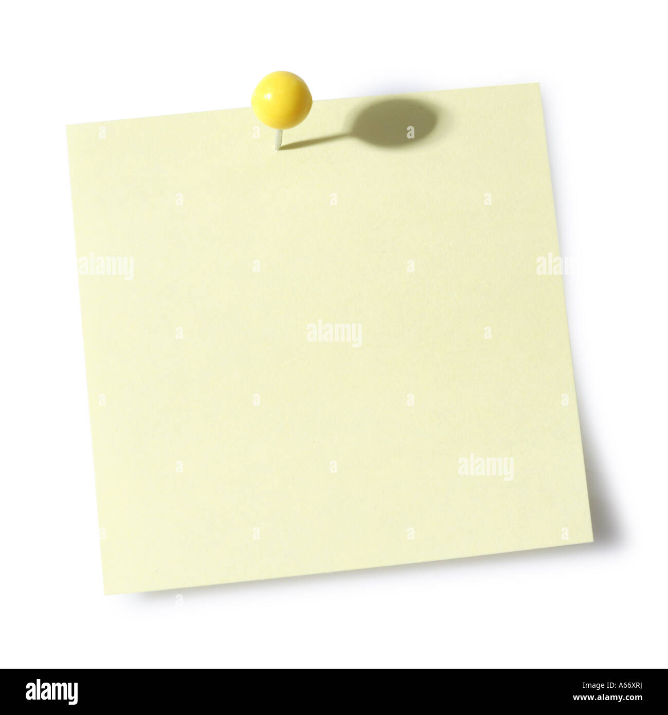 Yellow note cut out on white background Stock Photo - Alamy