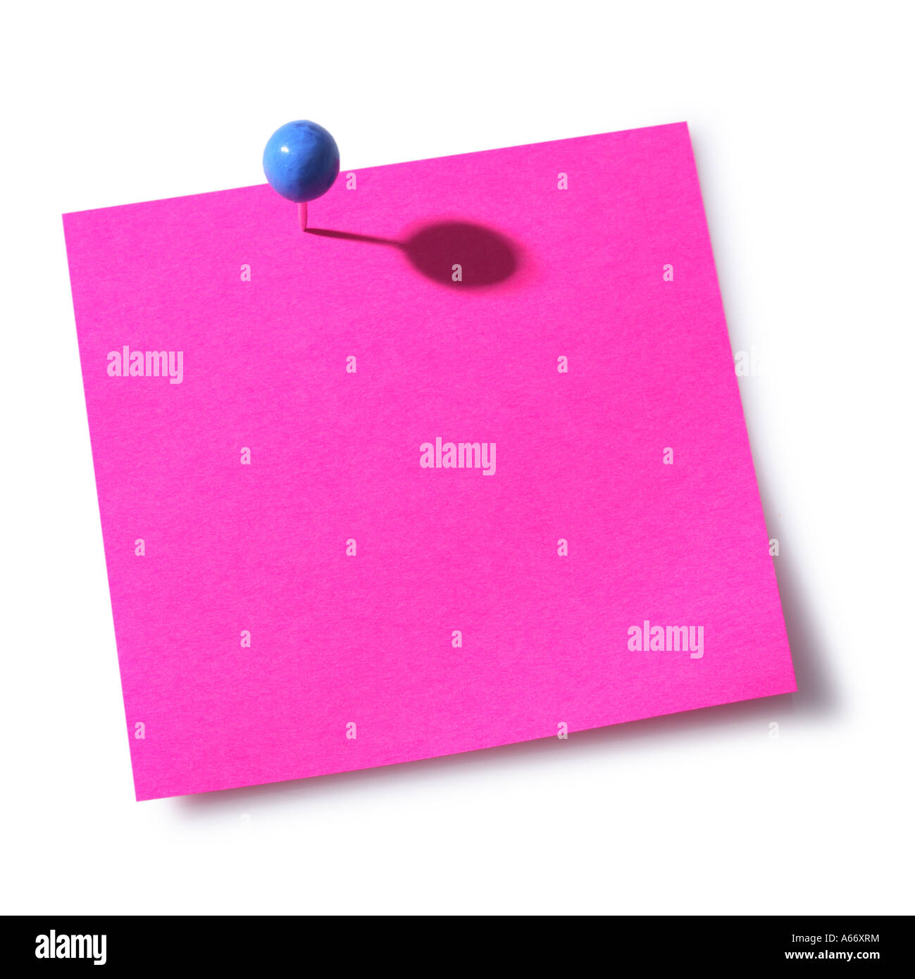 Pink note cut out on white background Stock Photo - Alamy