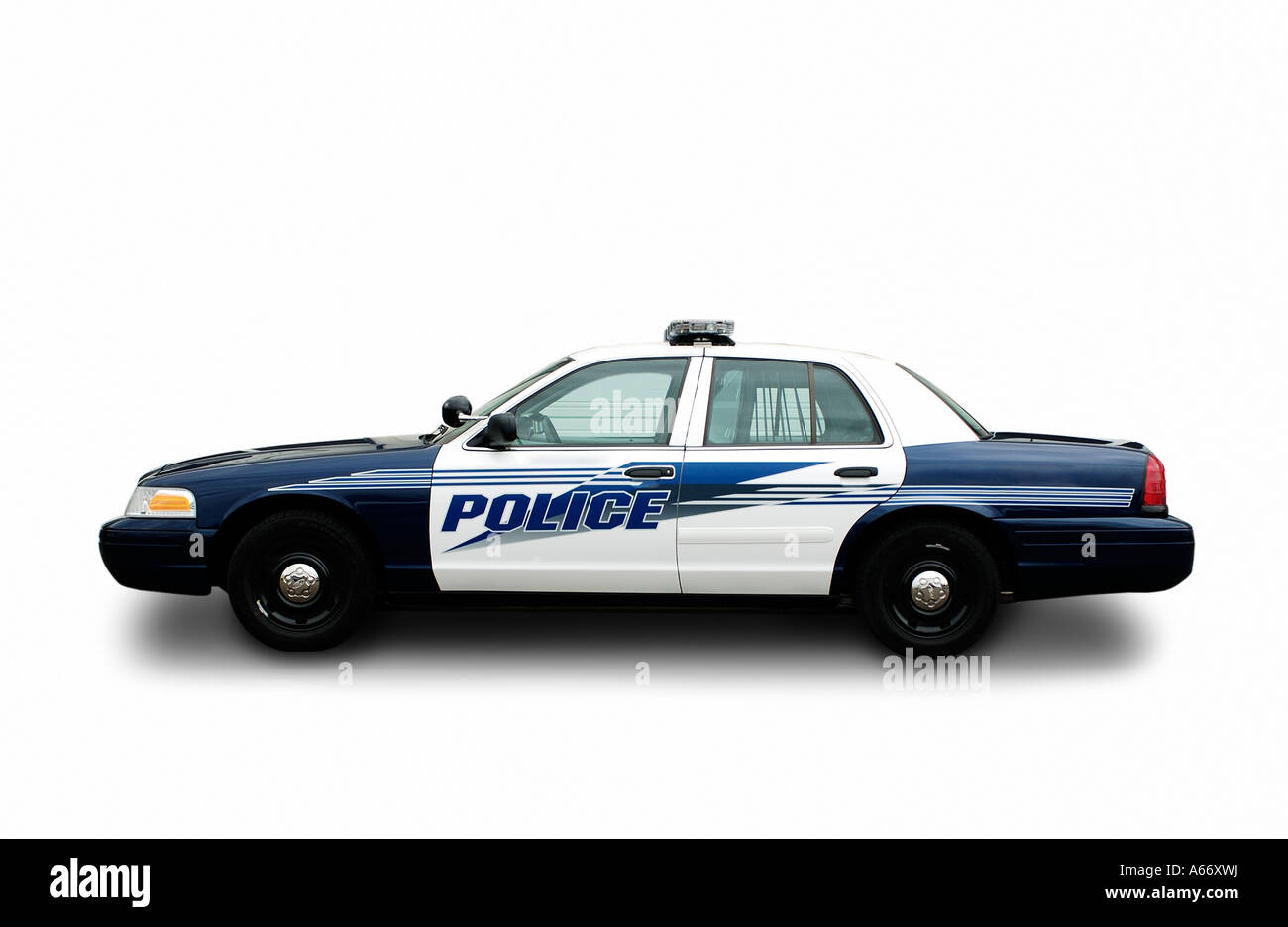 Police car cut out on white background Stock Photo - Alamy