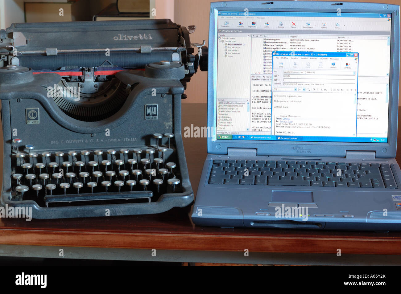 Old and new technology to write a letter Stock Photo - Alamy