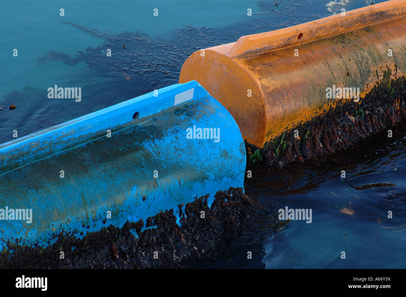 Deatail of a floating barrier on the water Stock Photo - Alamy