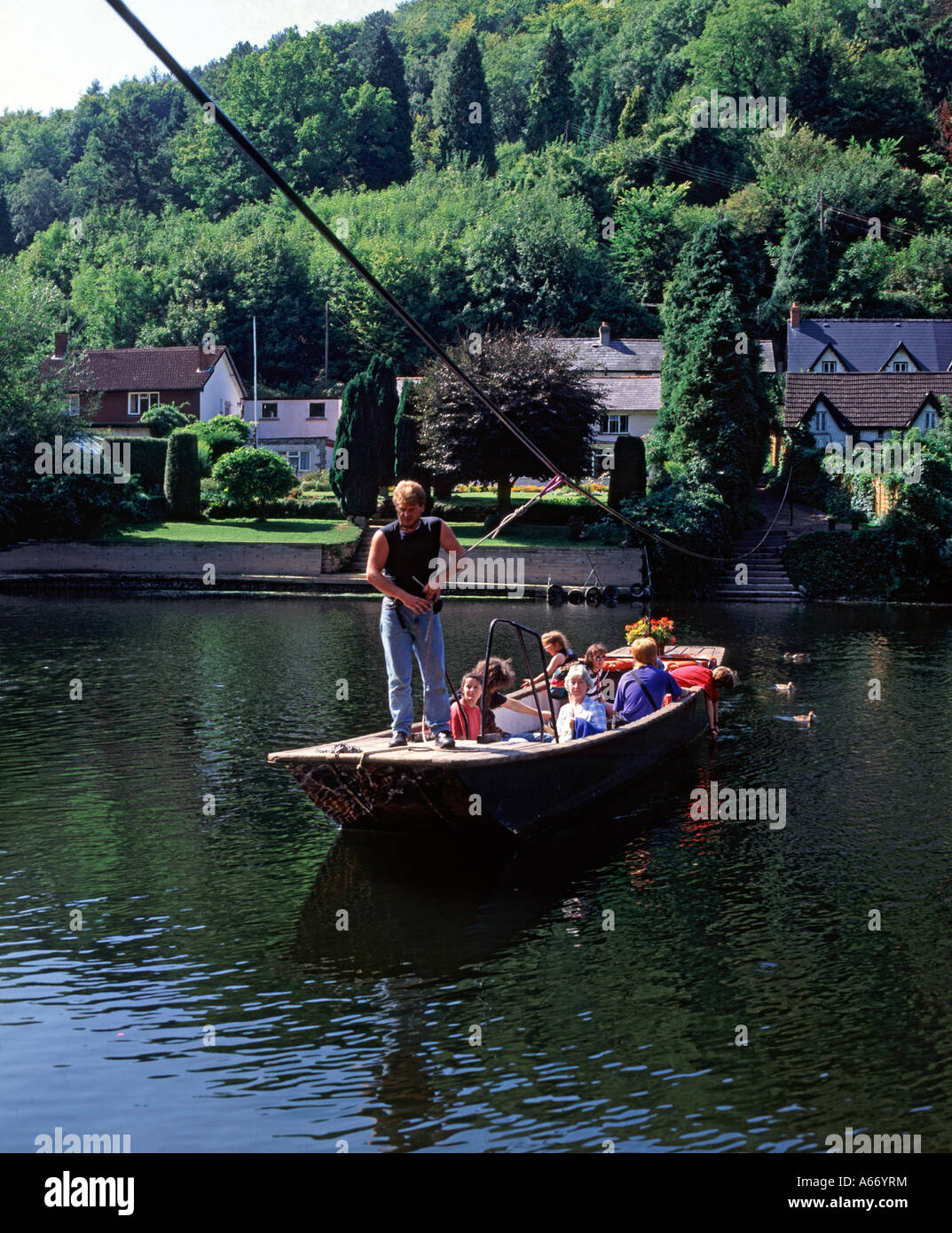 Hand ferry at Symonds Yat, Wye Valley, Gloucestershire, England Uk ...