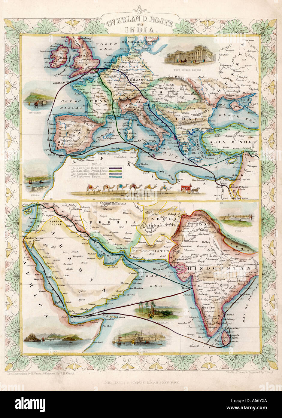 World Map Overland India Stock Photo - Alamy