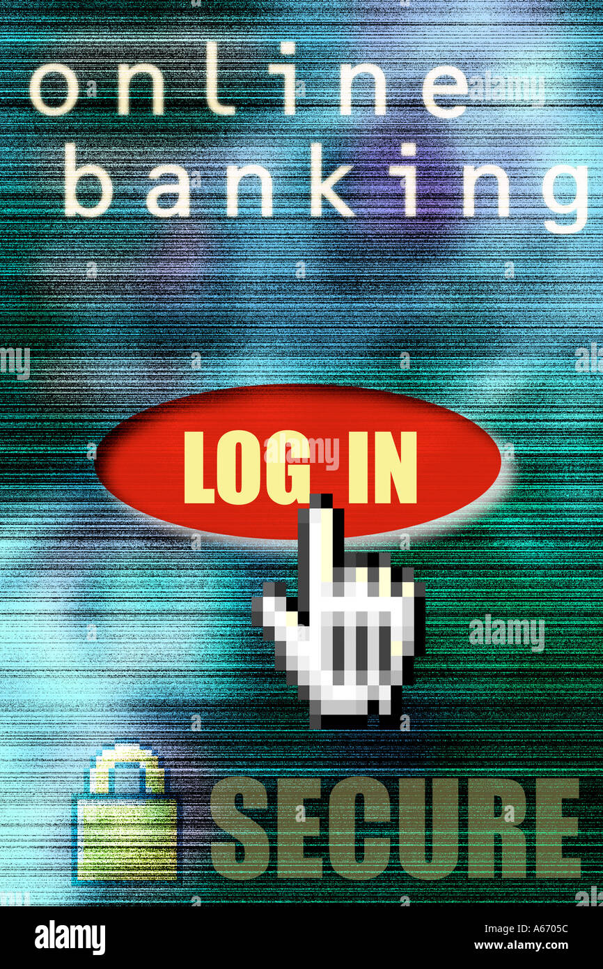 online banking internet illustration Stock Photo - Alamy