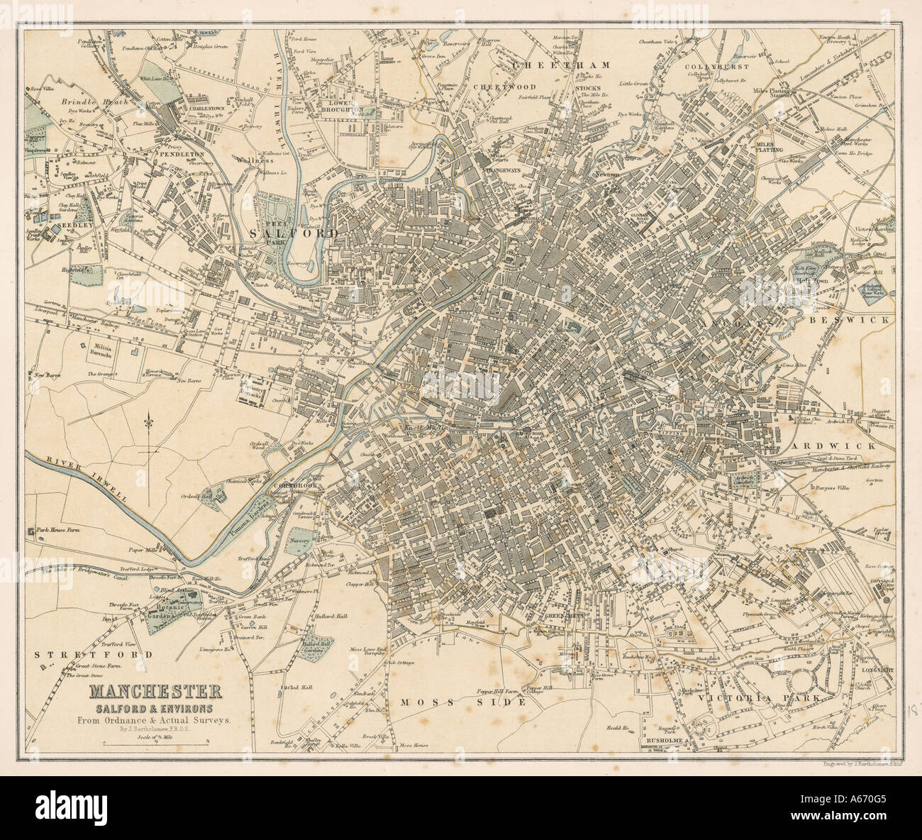 Manchester map hi-res stock photography and images - Alamy