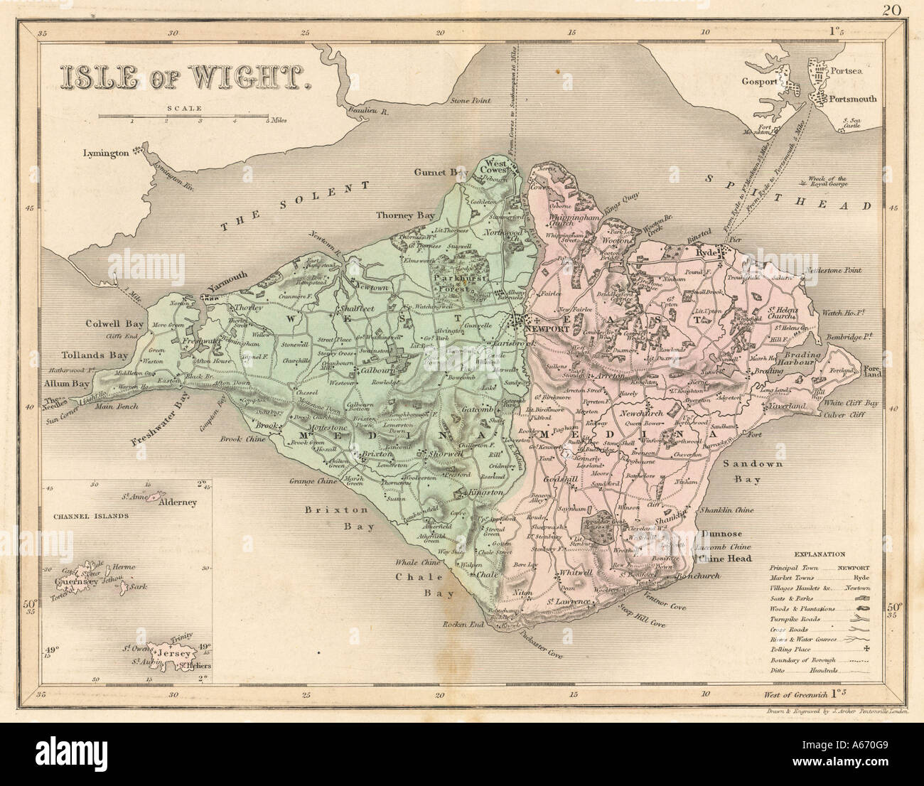 Isle of wight map hi-res stock photography and images - Alamy
