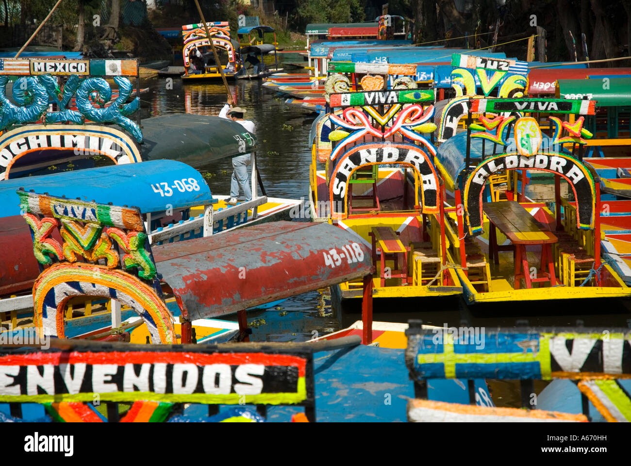 Embarcadero - Decorated Xochimilco boats - mexico city Stock Photo - Alamy
